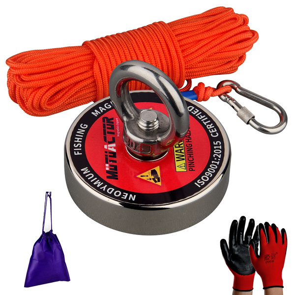 400Ibs Super Strong Neodymium Fishing Magnet with Rope Salvage Recovery ...