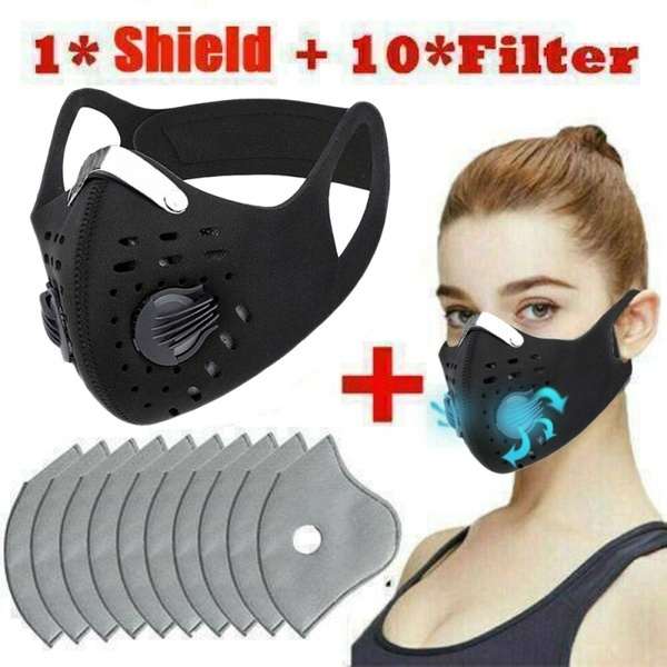 Anti Smoke Fog Pollution Air Purifying Half Face Mouth Shield &10 ...