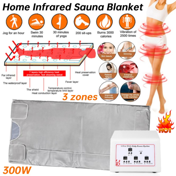 3 Zones Infrared Lymph Drainage Slimming Sauna Blanket Weight Loss ...