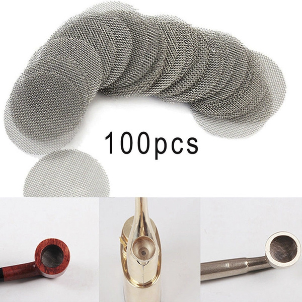 100 Pieces 20mm Stainless Steel Screens Pipe Screen Filters for Tobacco ...