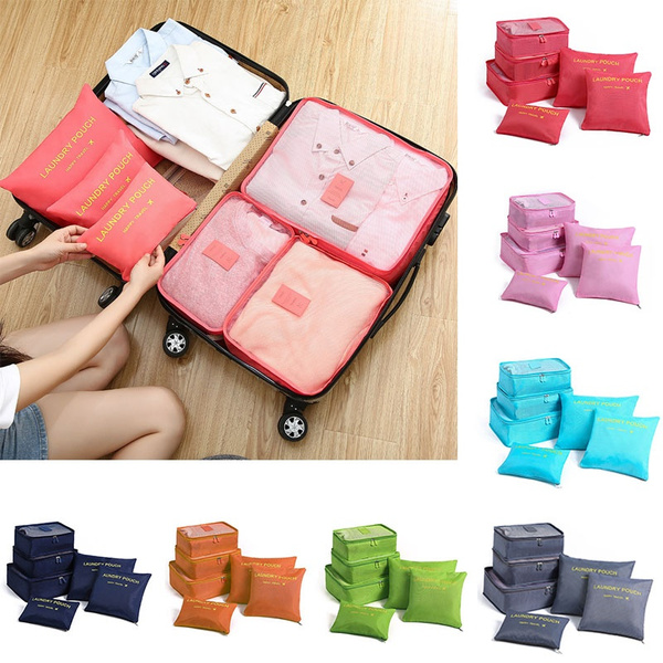 6 Pieces / Set of Clothing Storage Travel Luggage Storage Bag Clothing ...