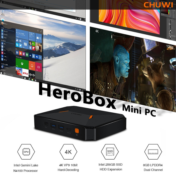 CHUWI HeroBox Win10 OS Mini PC Intel Gemini-Lake N5100 Quad-Core ...