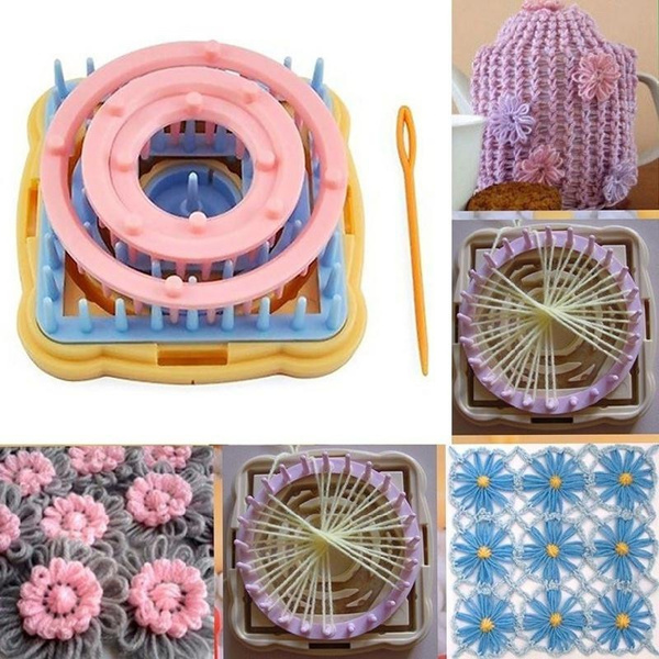 1 Set round Knitting Wool Loom Flower Daisy Pattern Maker DIY Sweater ...