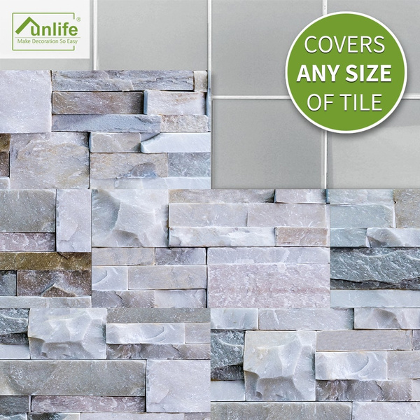 Eco-friendly Waterproof PVC 20x10cm Light Gray Stone Brick Diy Wall and ...