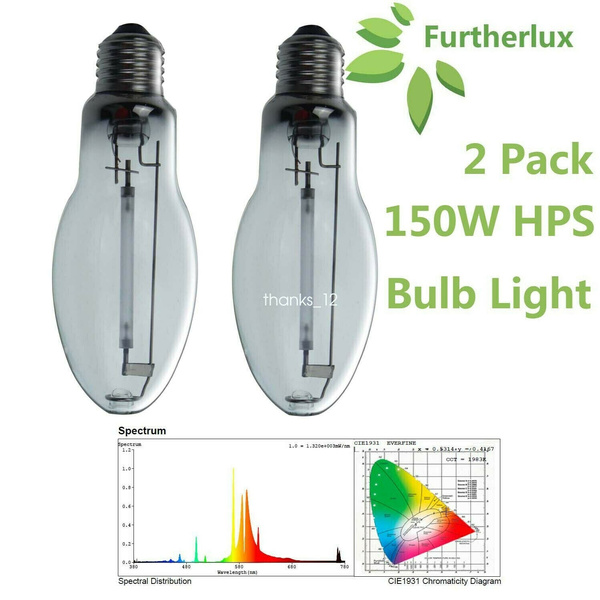 2 Pack 150W Enhanced Super HPS High Pressure Sodium Plant Growing Light ...