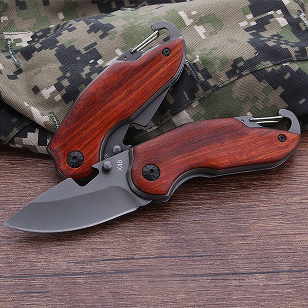 Folding Knife Tactical Hunting Survival 5CR15MOV Mini Keychain EDC ...