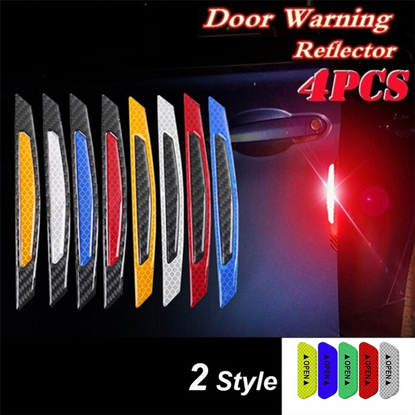 1-4pcs/set Car Door Reflective Sticker Warning Tape Car Reflective ...