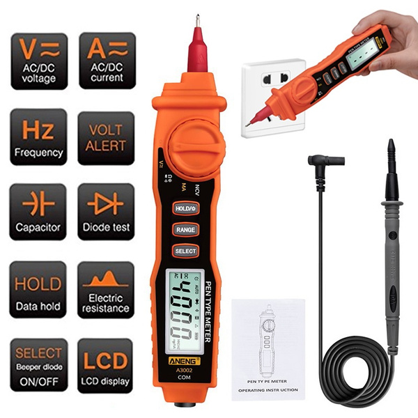 Non Contact Digital Multimeter Electrical Multitester AC/DC Voltage ...