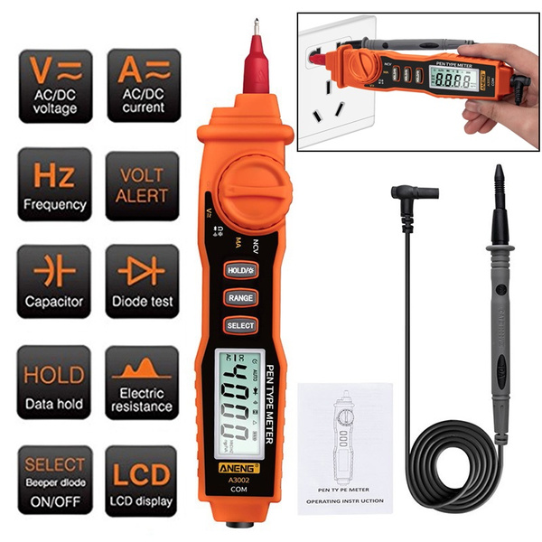Non-Contact Digital Multimeter Electrical Multitester AC/DC Voltage ...