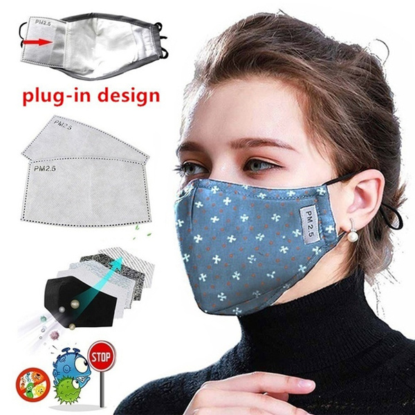 PM2.5 Cotton Mouth Mask Anti Dust Mask Activated Carbon Filters Face ...