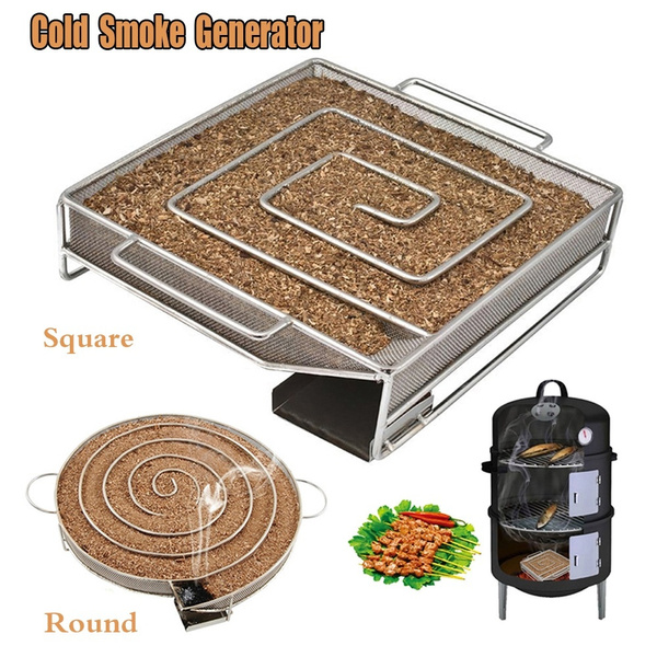 Square Round Cold Smoke Generator For Bbq Grill Wood Chip Smoking Box ...
