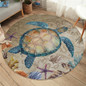 New 3D printed sea turtle round rug map turtle floor mat non-slip ...
