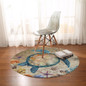 New 3D printed sea turtle round rug map turtle floor mat non-slip ...