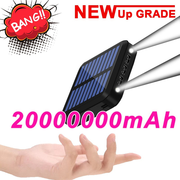 20,000,000mAh Solar Power Bank Dual USB Output Portable Charger ...