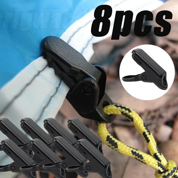 8pcs/set Tents Clip Hook Windproof Rope Clamp Outdoor Camping Hiking ...