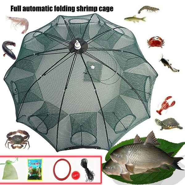 Portable Folding Automatic Fishing Trap Net Cast Shrimp Crab Minnow ...