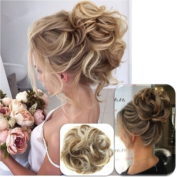 2020 Women Fashion Synthetic Hair Pony Tail Hair Extension Bun ...