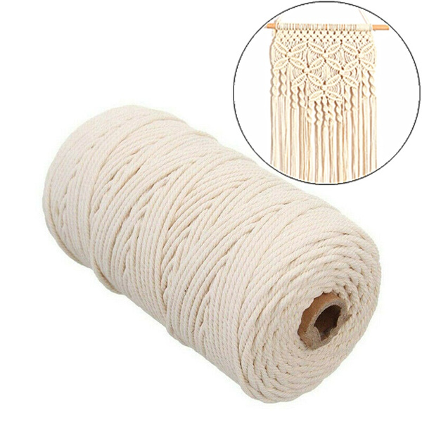 100m/200m DIY Macrame Cord Natural Beige Cotton Twisted Cord Rope ...