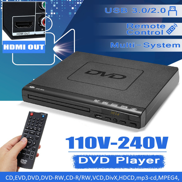 110V-220V DVD Player Region Free Multimedia Digital DVD TV, HDMI USB AV ...