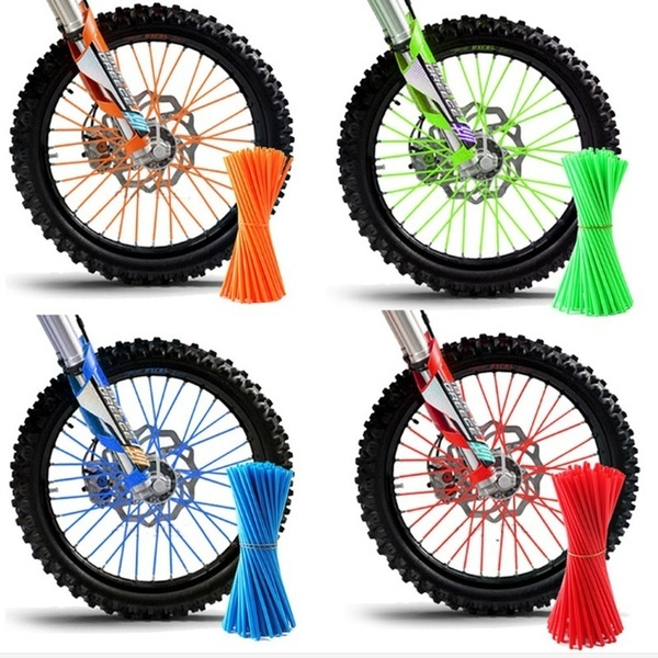 72/36pcs Wheel Spoke Protector Colorful Motocross Rims Skins Covers Off ...