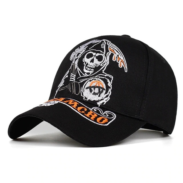 Fashion hip hop baseball cap skull embroidery casual hat fashion cap ...