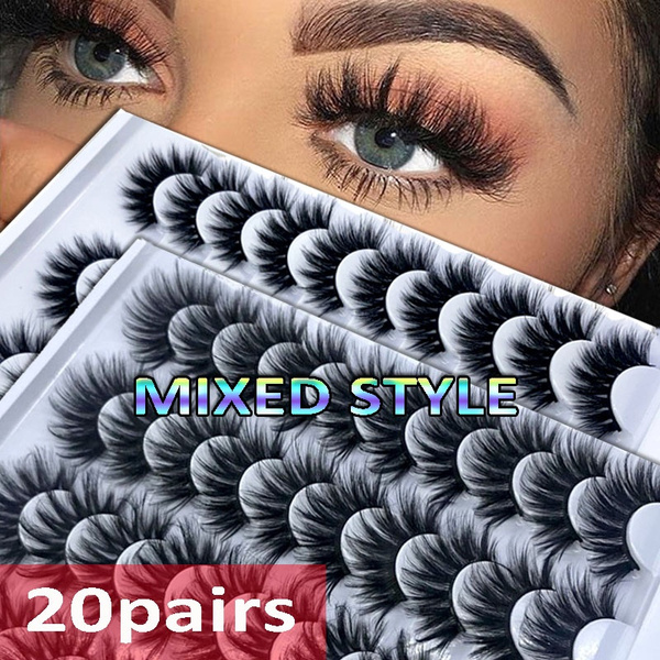 New style 8/10/20Pairs Multi-layer Three-dimensional Mink False ...