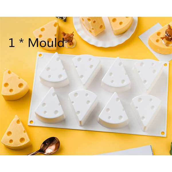 1PC 3D Cheese Shaped Mold 8 Hole Silicone Cake Mold Dessert Baking Tray ...