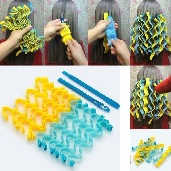 12PC Hair Curlers DIY Hair Salon Curlers Rollers Tool Soft Large ...