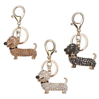 Crystal Dog Dachshund Keychain Purse Pendant Car Holder Key Ring | Wish