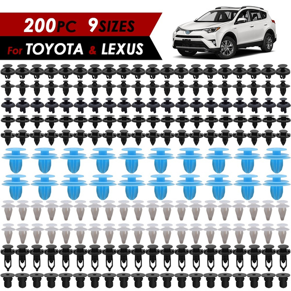 Xukey® 200PCS 9 Sizes Auto Fastener Trim Moulding Clips Plastic Push ...