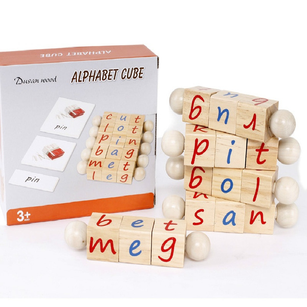 Kids Learning Toy Montessori Phonetic Reading Blocks for the Beginning ...