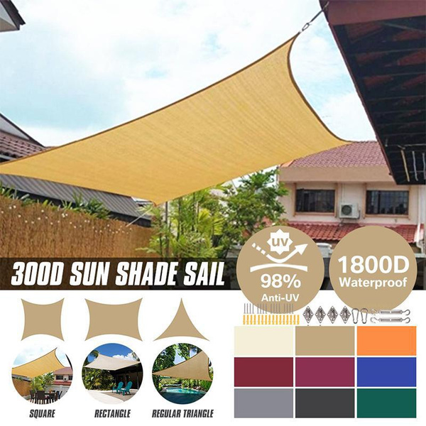 Anti Uv Waterproof Sun Shade Sail Outdoor Canopy Rectangle Triangle ...