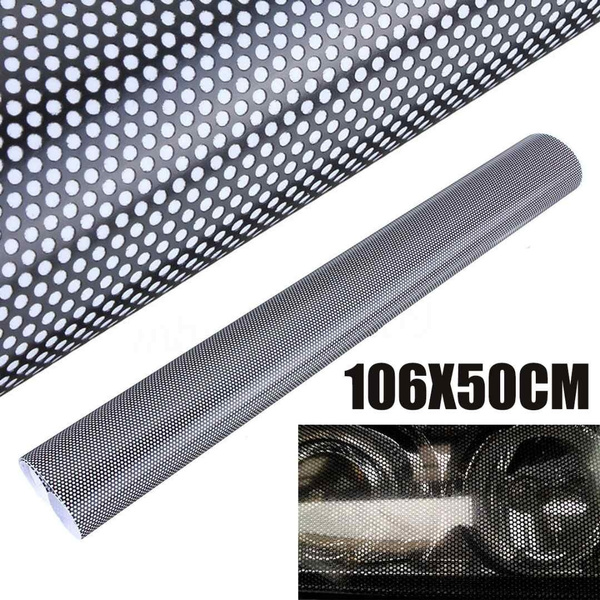 106x50cm Headlight Rear Light Perforated Mesh Film Tinting Like Fly-Eye ...