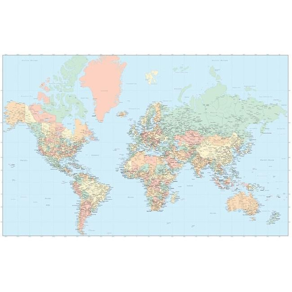 Advantus AVT97644 Laminated World Wall Map - Assorted Color | Wish