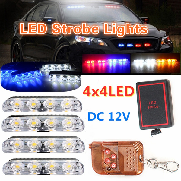 4X4 LED Wireless Remote Strobe Light Beacon Light For Truck Emergency ...