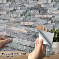 9/27Pcs Drak Grey Stone Brick Wall Tile Sticker Self-Adhesive ...