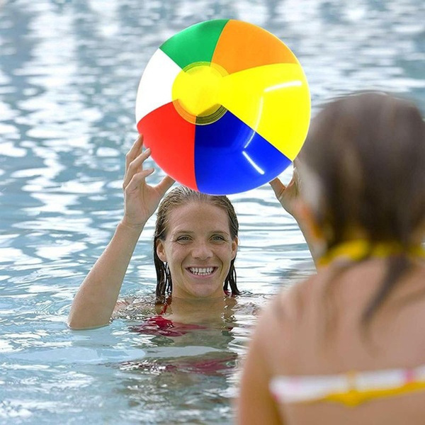 Outdoor Children Pool Toy Rainbow-Color PVC Beach Ball Inflatable Water ...