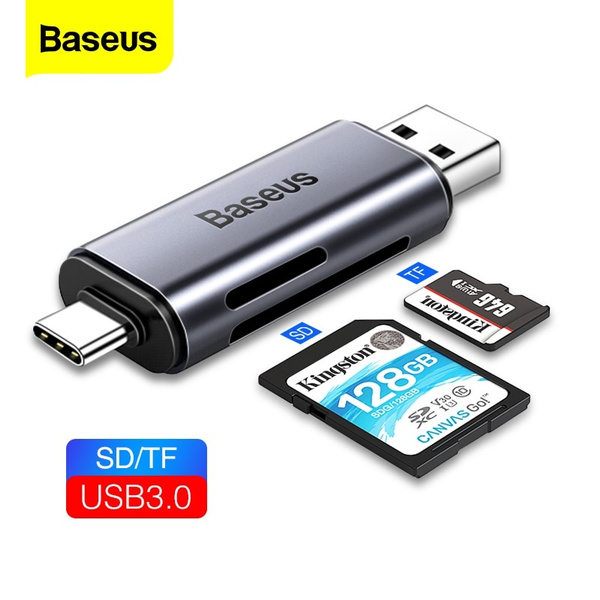 Baseus Card Reader USB 3.0 2 In 1 SD/TF Card For PC Laptop Mobile Phone ...