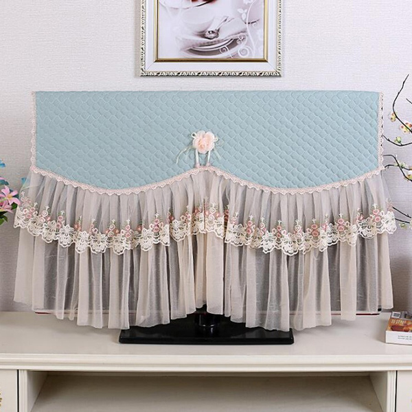 TV Dust Covers Hanging Wall Mounted TV Covers Flower Lace Dust Proof ...