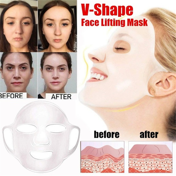 1 Piece Reusable 4D V Face Mask Chin Cheek Lift Thin Face-Lifting Mask ...