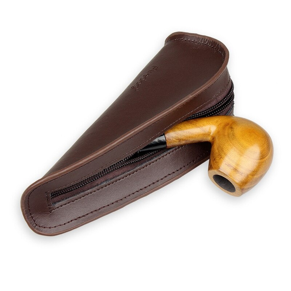 Portable 3 Colors Travel Leather Single Smoking Pipe Case Holder ...