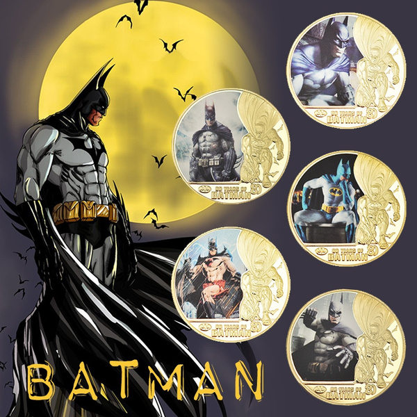 80th Anniversary of Batman Gold Plated Coins with Coin Holder Super ...