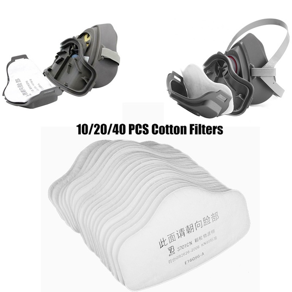 10/20/40 PCS Gas Mask Cotton Filter Respirator Filter for 3200 3700 ...