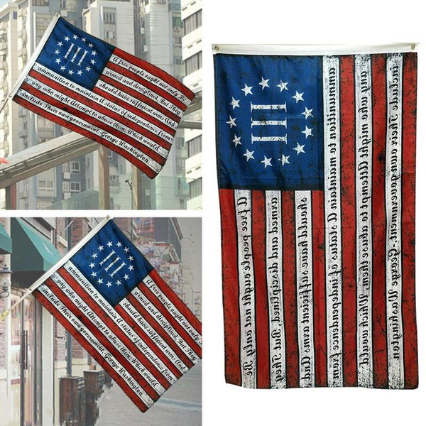 35x59 Inch Three Percenter George Washington Vintage American USA Flag ... 35x59 Inch Three Percenter George Washington Vintage American USA Flag ...