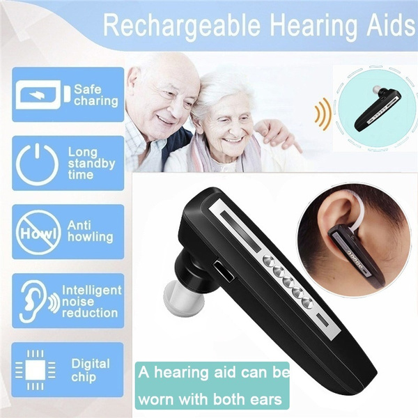 New Rechargeable Bluetooth USB Digital Hearing Aids BTE Ear Sound ...