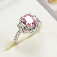 925 ring rings for women New Model Fashion Jewelry Zircon Square Rings ...