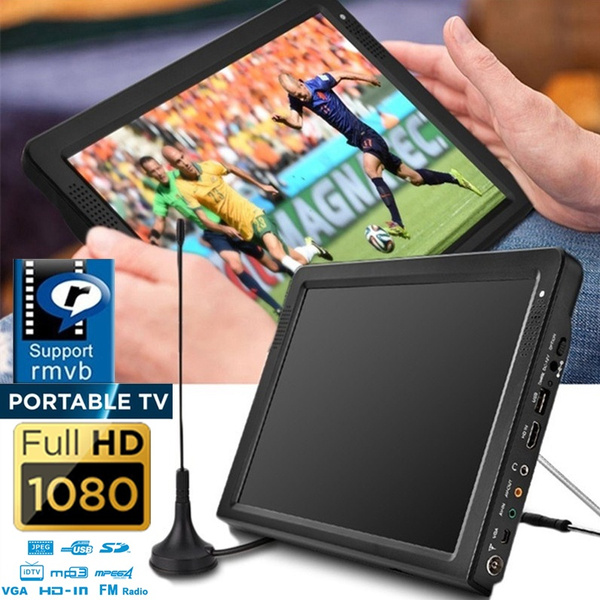 1080P TV 10.8 Inch Portable Digital TV DVBT2 DVBT Digital Analog Mini ...
