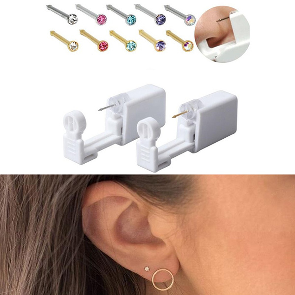 Disposable Safe Sterile Piercing Unit Nose Studs Piercing Tool Kit Stud ...