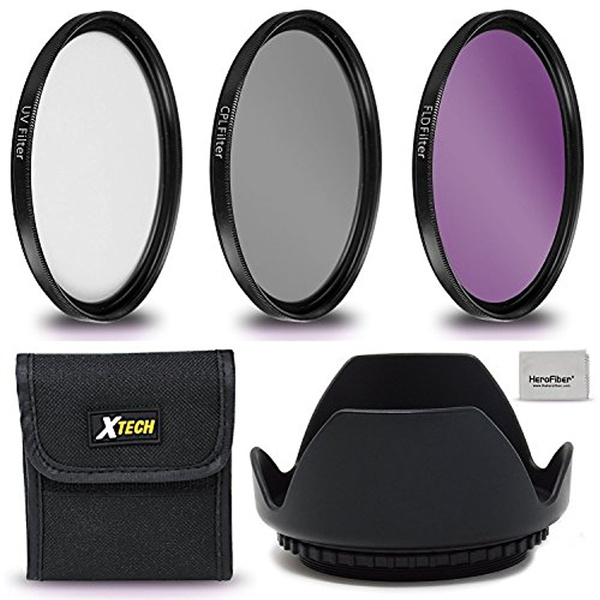 Xtech 52mm Lens Accessories Kit w/ 52mm 3 Piece Filter Kit (UV FLD CPL ...