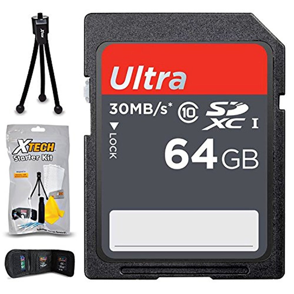 64GB SD Memory Card (High-Speed) + Xtech Starter Kit for CANON DSLR ...